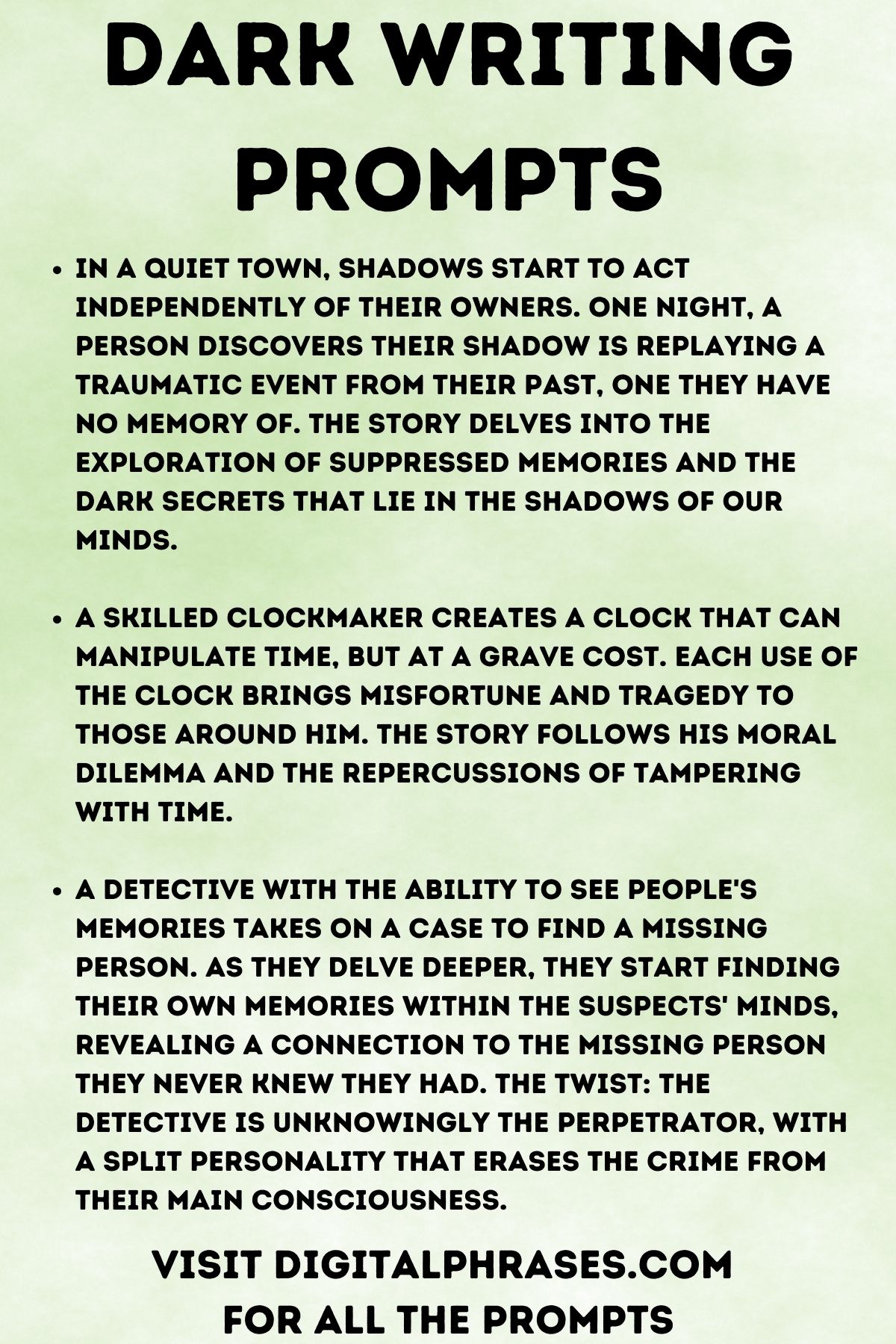 40 Dark Writing Prompts