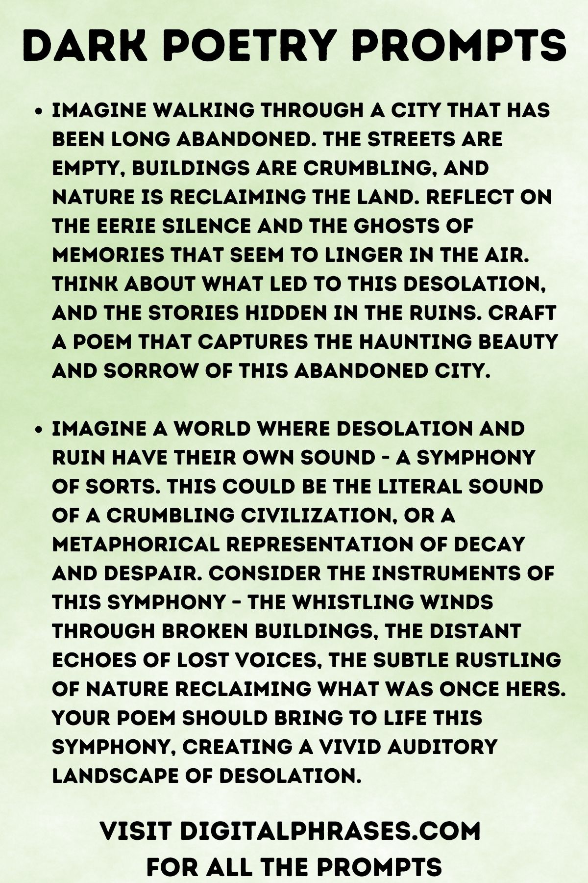 38 Dark Poetry Prompts