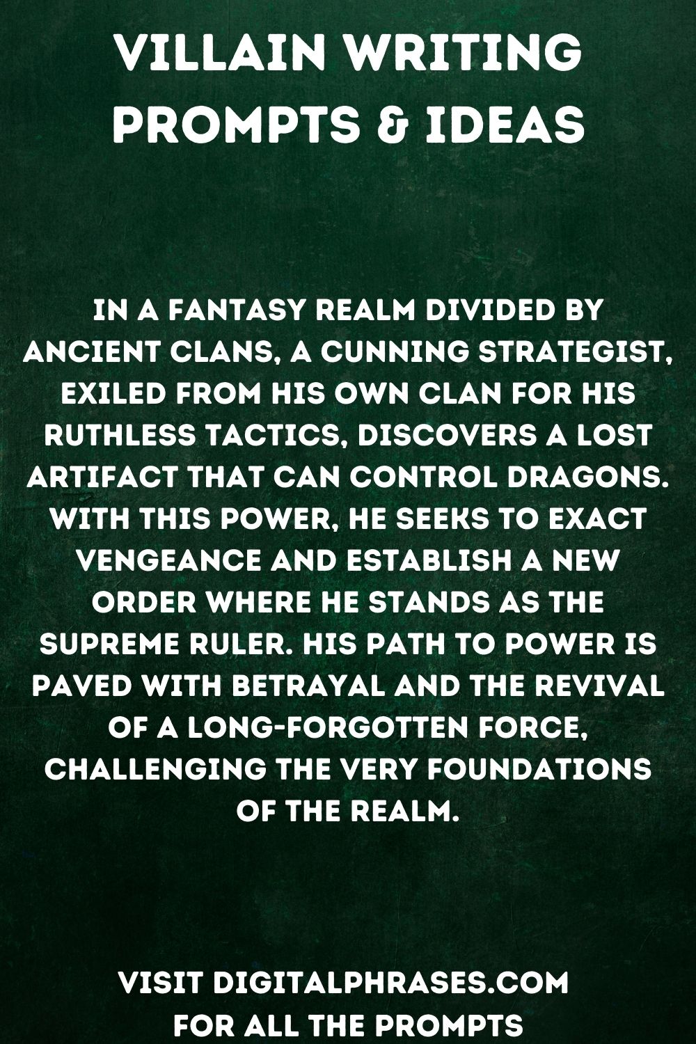 40 Villain Writing Prompts and Ideas