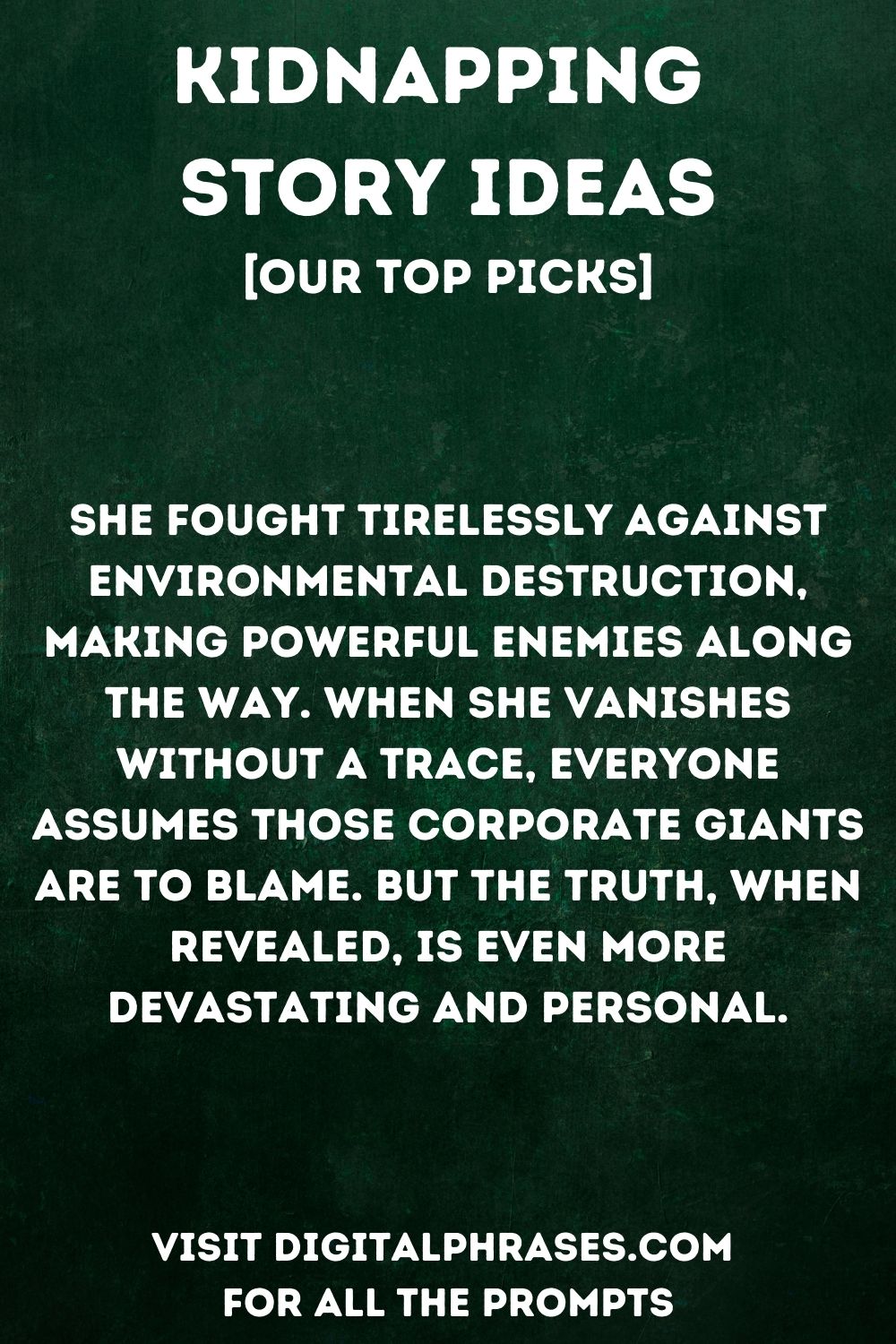 36 Kidnapping Story Ideas and Prompts