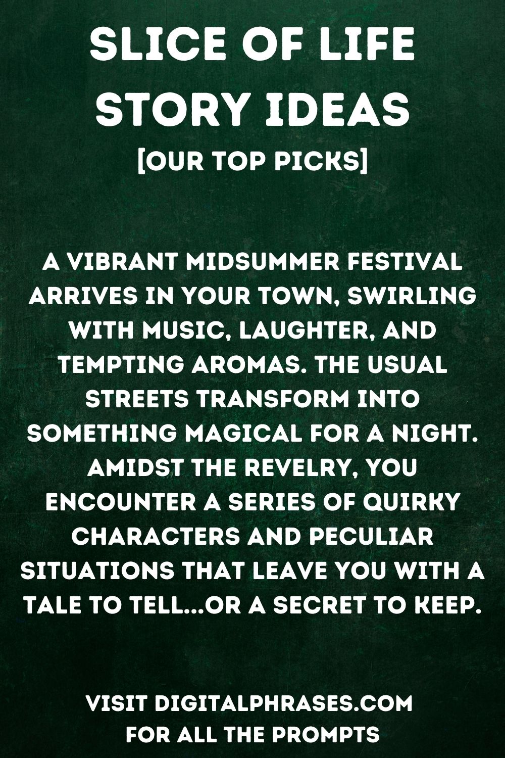 24 Slice of Life Story Ideas and Prompts