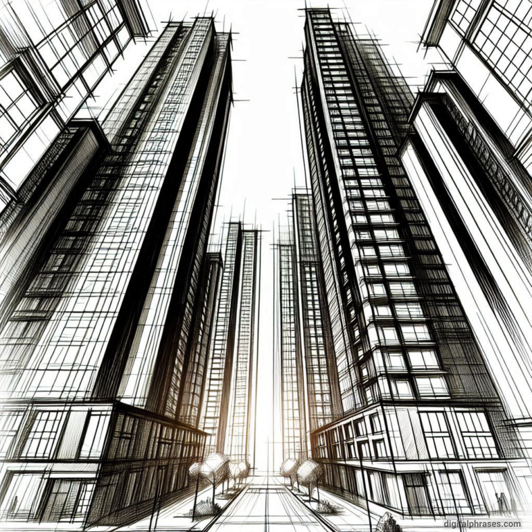 72 One Point Perspective Drawing Ideas of Architecture and Buildings