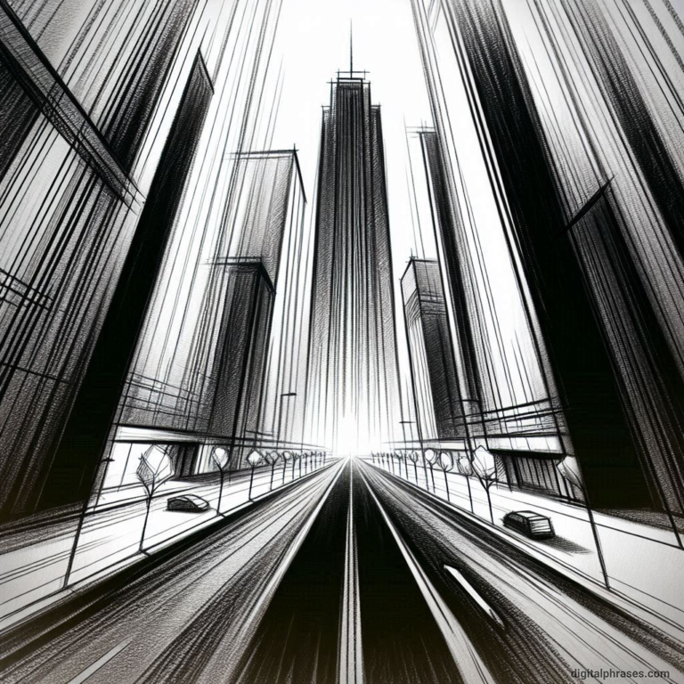 72 One Point Perspective Drawing Ideas of Architecture and Buildings