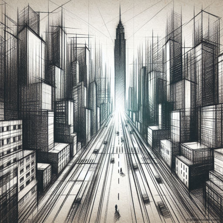 80 One-Point Perspective Drawing Ideas of Cities