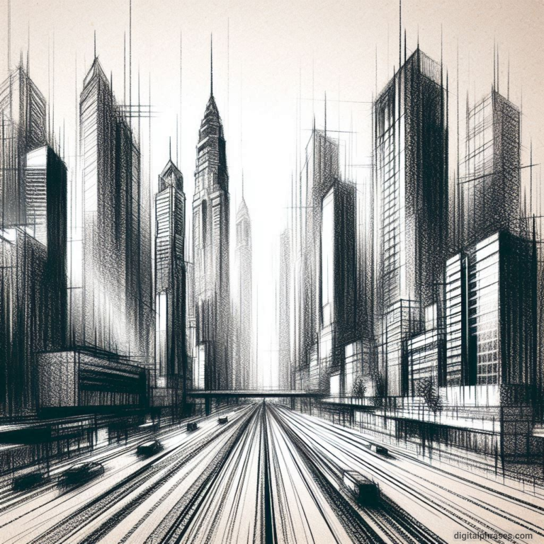 80 One-Point Perspective Drawing Ideas of Cities