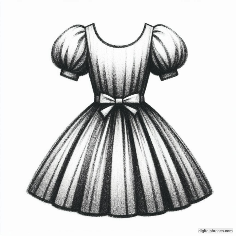 28 Cute, Simple and Easy Dress Drawing Ideas For Beginners