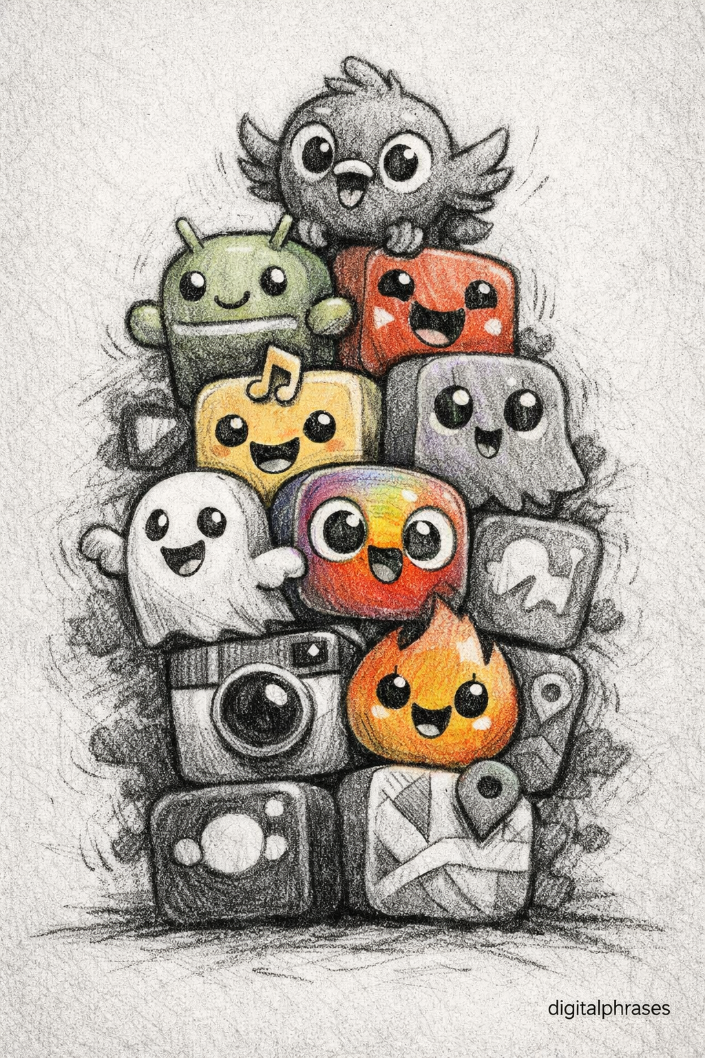 Smartphone and Phone Drawing Ideas