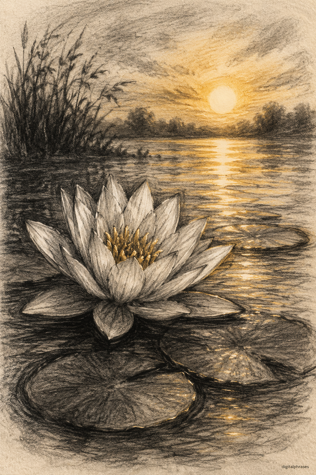Water Lily Drawing Ideas